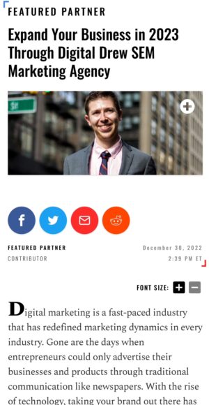 Digital Drew SEM Success Stories | Digital Marketing Agency NYC